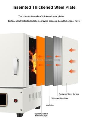 China 1800C Programmable Muffle Furnace with 2 kW Power and 30-Segment Control for sale