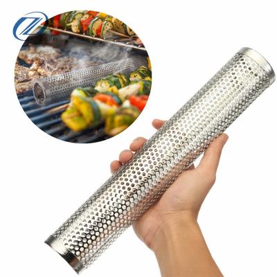 China 304 stainless steel square BBQ Smoker Mesh Tube for Outdoor, Beach/Family Grill for sale