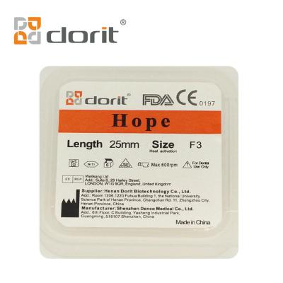 Cina attivazione blu di calore del F3 di 25mm Dorit Endodontic Files Hope Golden in vendita