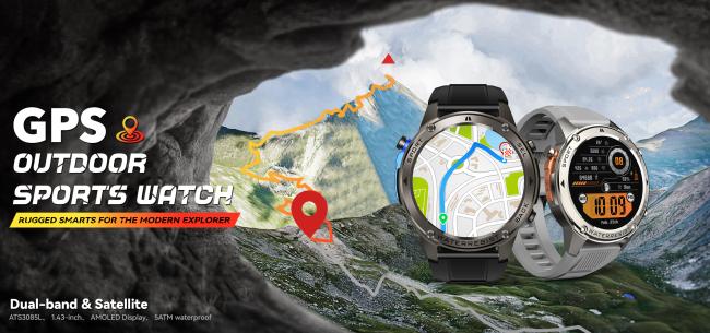 DM56 GPS Smart Watch front view showing AMOLED display