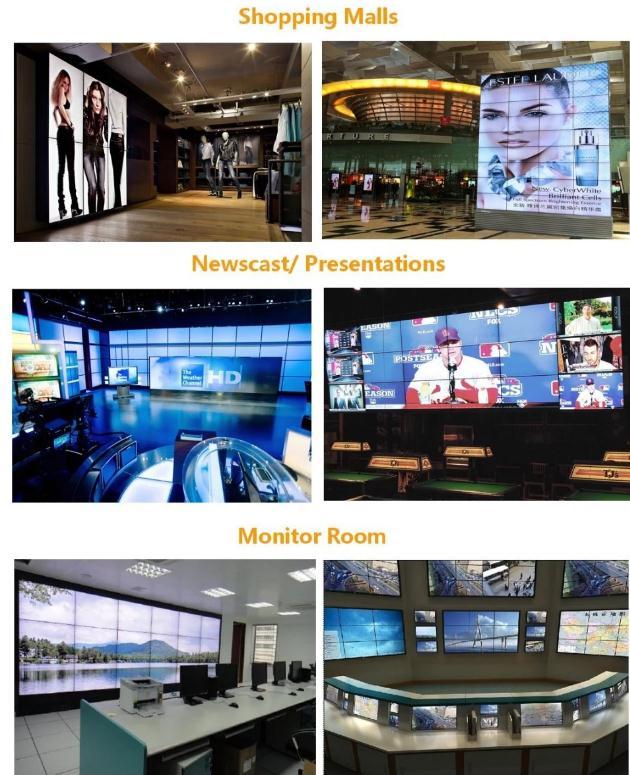 Kommerzielle an der Wand befestigte digitale Beschilderung, LCD-Medien-Wand mit hoher Helligkeit