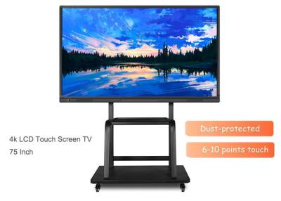 China 75 pulgadas 4K Digitaces interactivas Whiteboard con tacto del vector y tacto auténtico de la pluma en venta