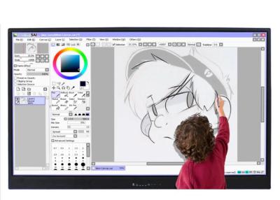 China 75 pulgadas 4K Digitaces interactivas Whiteboard con tacto del vector y tacto auténtico de la pluma en venta