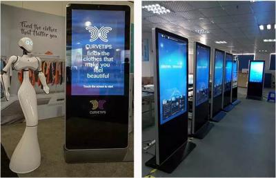 중국 상점가를 위한 디지털 방식으로 Signage 지적인 분할 화면을 서 있는 55 인치 LCD 지면 판매용