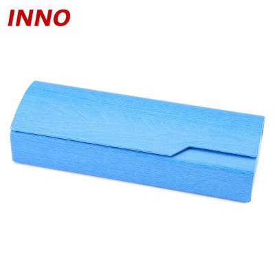 China Inno-T157 China Hot Selling 300, 000 PCS Sold Per Month Wood Grain PU Leather Handmade Iron Glasses Box for sale