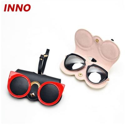 China Inno-R028 Ornament Cute Travel Sun Glasses Bag Holder Cartoon Handmade Eyeglasses Wholesale Luxury PU Leather Sunglasses Case Custom Logo for sale