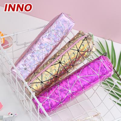 China Inno-R026 Eco-Friendly Small Size Bright Laser Transparent PVC Cosmetic Bag Toiletry Bag, Custom Logo for sale