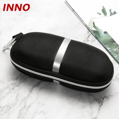 China E044 Factory Direct Selling Inno Environmental Protection EVA Sunglassese Box with Silvery White Aluminum Strip and Hook, Custom Logo for sale