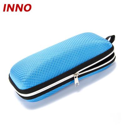 China E043 Manufacturer Wholesale Inno Eco-Friendly Best Selling Fabric Finish EVA Zipper Bag with Hook for Sunglasses, Custom Logo for sale