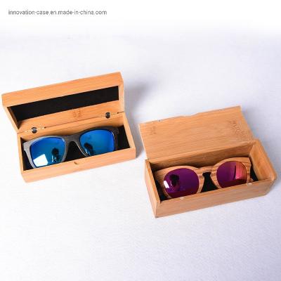 China Custom Logo, Polarized Bamboo Glasses Case; Personalized Retro Wooden Round Sunglass Case for sale