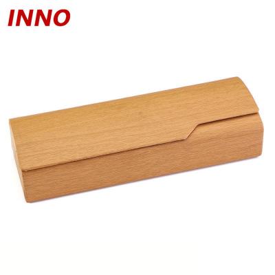 China Inno-T157 Factory Direct Supplying Wood Pattern PU Leather Handmade Hard Eyewear Case; Free Custom Logo for sale