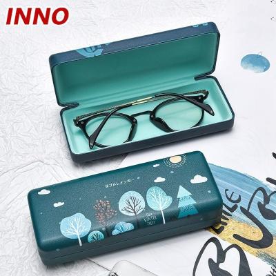 China Inno-T112 Factory Direct Supplying Color Printed PU Leather Iron Glasses Case; Free Custom Logo Eco-Friendly for sale