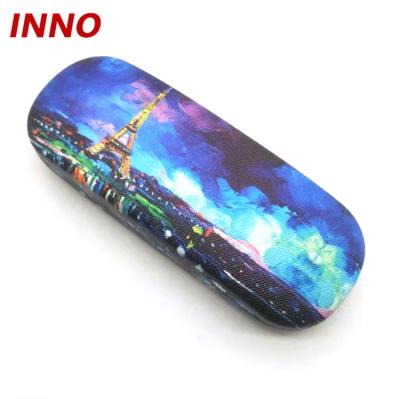 China Inno-T163 Factory Direct Supplying Oil Painting Style PU Leather Metal Case for Eyeglasses; Free Custom Logo Eco-Friendly for sale