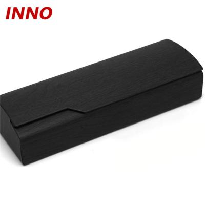 China Inno-T158 China Hot Selling 300, 000 PCS Sold Per Month Wood Grain PU Leather Handmade Iron Glasses Case for sale