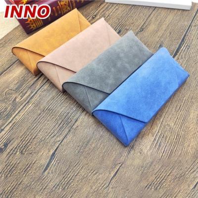 China Inno-T168 Factory Direct Supplying Retro Nubuck-Covered PU Leather Metal Case for Eyeglasses; Free Custom Logo Eco-Friendly for sale