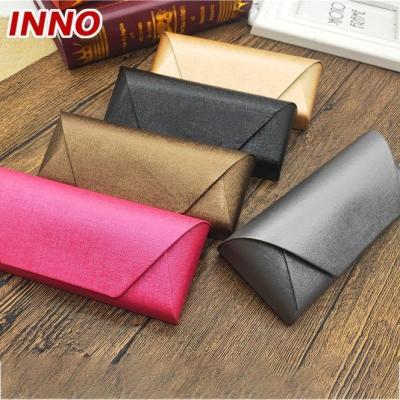 China Inno-T168 Factory Direct Selling Pure Colour PU Leather Handmade Crush-Resistant Eyeglasses Box Eco-Friendly for sale