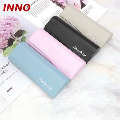 China Inno-T170 Manufacturer Direct Selling Macaroon Colour PU Leather Iron Glasses Case; Free Custom Logo Eco-Friendly for sale