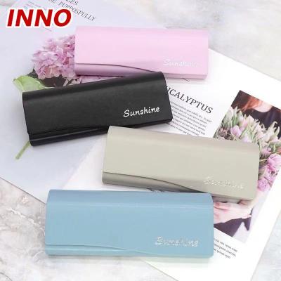China Inno-T170 Factory Direct Selling Macaroon Colour PU Leather Handmade Crush-Resistant Eyeglasses Box Eco-Friendly for sale