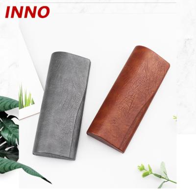 China Inno-T170 Factory Direct Selling Retro PU Leather Handmade Crush-Resistant Eyeglasses Case for sale