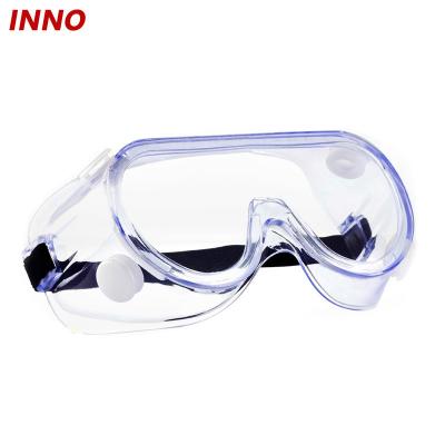 China Inno-Aj003 Manufacturer Wholesale Anti Fog Fully Fit Soft PVC Frame Polycarbonate Lens Safety Glasses Environmental Protection for sale