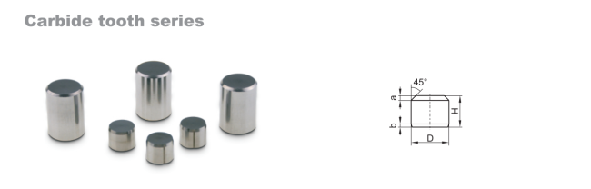 Technical drawing of spherical carbide button inserts