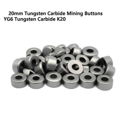 China YG6 Tungsten Carbide Mining Buttons 20mm Diameter ISO9001 Certified for sale