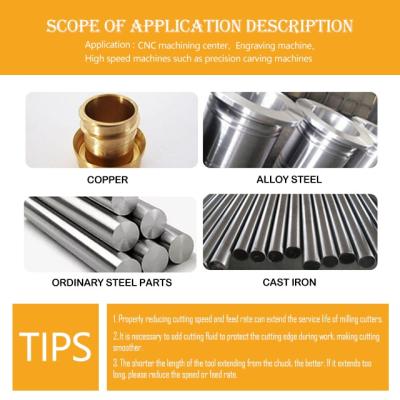 China 4-Flute Tungsten Carbide End Mill with 55-Degree Flat Cutting Edge and 35-Degree Helix Angle for CNC Applications for sale