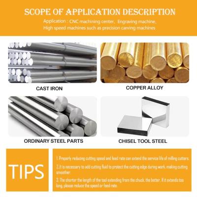 China 2-Flute Tungsten Carbide End Mill with 60° Flat Cutting Edge and nACo4 Coating for High Precision CNC Milling for sale