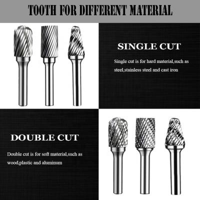 China Sf5 Carbide Rotary Burr Type Nail Drill Bit Rotary Files For Metal 1/4 Deburring Grinde for sale