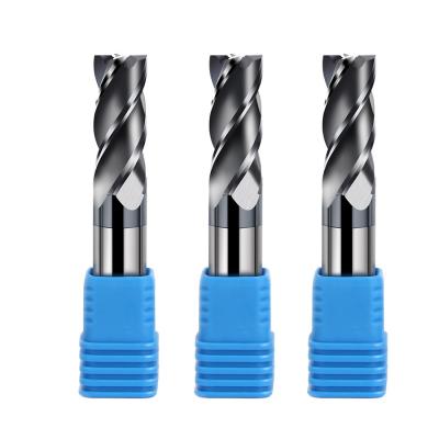 China 4 Flute Carbide Indexable Cutters Flat D10 Hrc45 Hrc55 Hrc65 Solid End Mill for sale