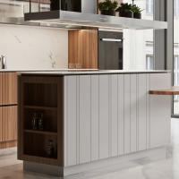 China Waterproof Solid Wood Floor Cabinet Modular Kitchen Cabinets for sale