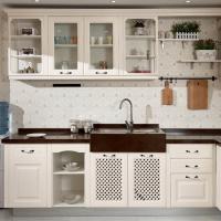 China E1 Solid Wood Kitchen Cabinets Solid Wood Base Cabinets Artificial Stone for sale