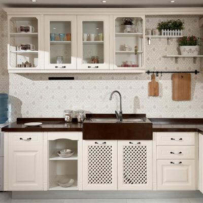China E1 Solid Wood Kitchen Cabinets Solid Wood Base Cabinets Artificial Stone for sale