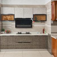 China Interior Nordic Style Modular Kitchen Cabinets Quartz Stone Counter Top for sale