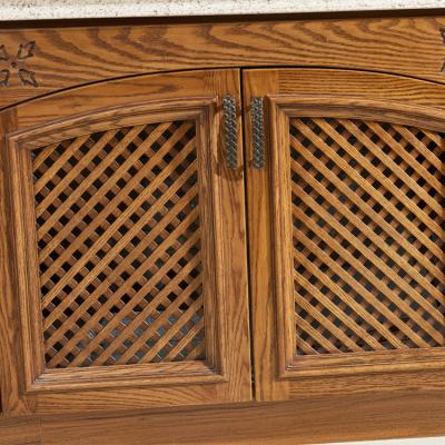 Cina Dispensa di legno reale artificiale della cucina degli armadi da cucina di legno di solido della pietra 16mm 18mm in vendita