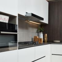 China Artificial Stone Modular Modern Lacquer Kitchen Cabinets for sale