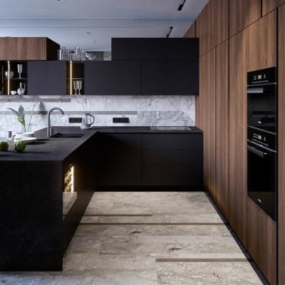 Cina Legno lucido di stile 6mm del PVC della sala da pranzo moderna degli armadi da cucina in vendita