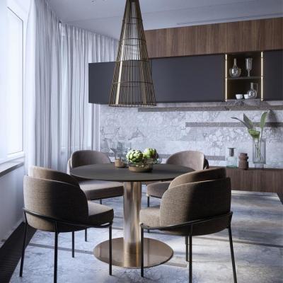 Cina Legno lucido di stile 6mm del PVC della sala da pranzo moderna degli armadi da cucina in vendita