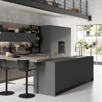 Cina Il nero sviluppato in armadi da cucina laminati del PVC in vendita
