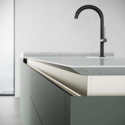 Cina L'insieme di legno moderno dell'armadietto degli armadi da cucina del PVC ha smussato il bordo in vendita