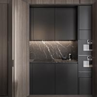 China L Shape Solid Wood PVC Kitchen Cabinets Modular Kitchen PVC Cabinets for sale