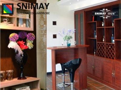 China Vintage Home Furniture Red Wooden Wine Cabinet / Timber Wine Racks E1 Grade for sale