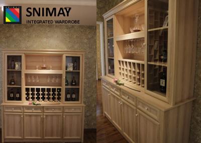 China Bottle Panel Wine Cabinet 4 Drawers , Corner Wine Glass Display Cabinet for sale