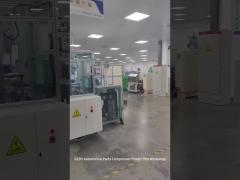 Production photos of automotive air conditioning accessories, electric vehicle AC compressor worksho