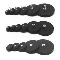 China Customized Pull Force Rubber Coating Magnet Magnetic In Black Color for sale