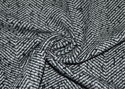 China Fancy Tweed Wool Blended Fabric Black and White wool beautiful clothes for sale