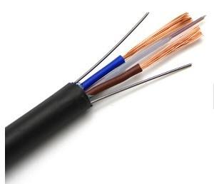 China Hybrid optical fiber cable 12 core with copper power wires 2x RVV2.5mm2 for sale