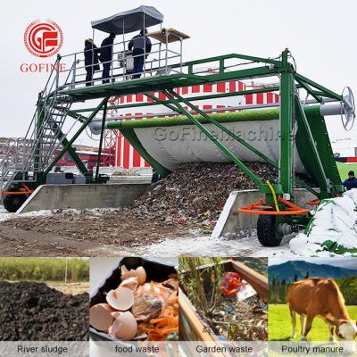 China Food Waste Organic Fertilizer Production Line With Composting Recycling Cover Machine for sale
