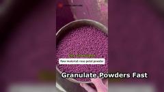 3mm rose flower powder granulation using a disc granulator.
