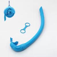 China Soft Silicone Foldable Swim Training Snorkel Lightweight Freediving Snorkel Mask for sale